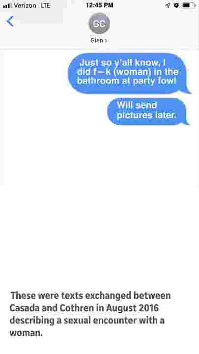 Glen Casada Cade Cothren Sent Sexually Explicit Text Messages